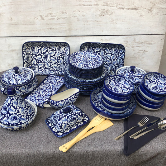 Shop Traditional Blue Pottery Dinner Sets Online At Arraish