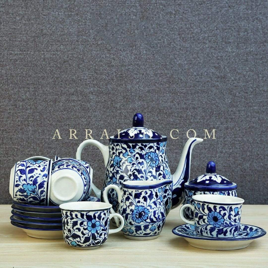 Blue Pottery Tea Sets | Elegant Handcrafted Tea Set Designs